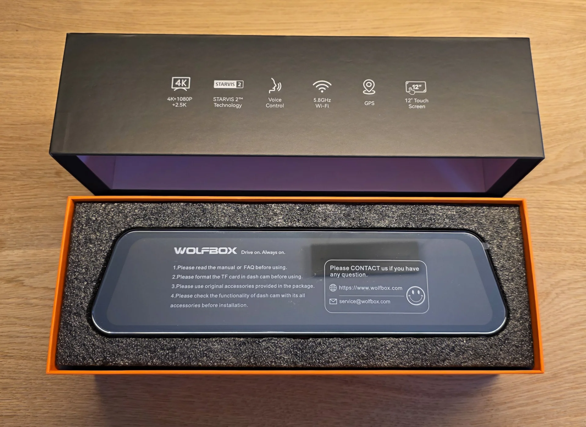 Wolfbox G900 TriPro Bumper Version 3 Channel Rearview Mirror Dashcam ...